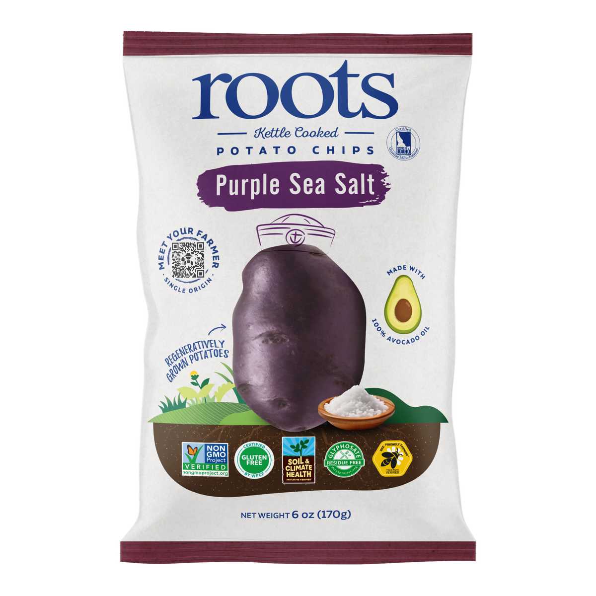 Purple Sea Salt Kettle Cooked Potato Chips – Regenerative Idaho Potato