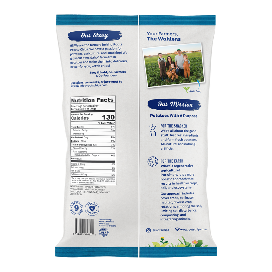 Family Sized 6 oz Bags – Roots Potato Chips